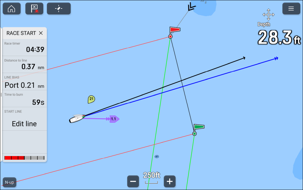 Race start line (SmartStart) and Race timer