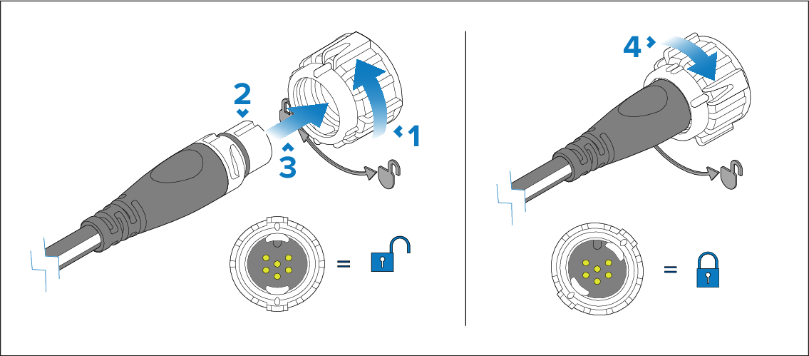Connecting SeaTalk NG cables